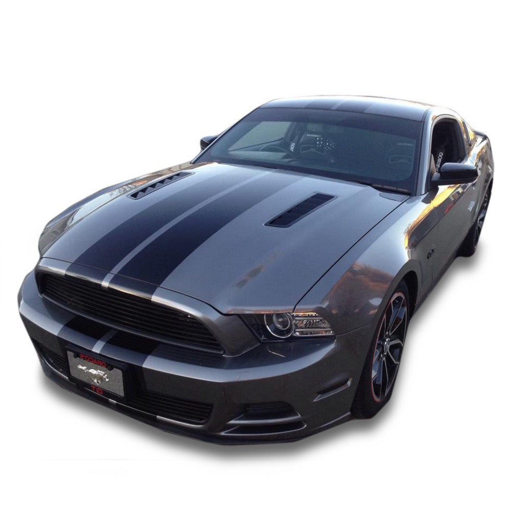 Matte/Glossy White or Black 2013-2014 Mustang Dual Racing Rally Stripe ...